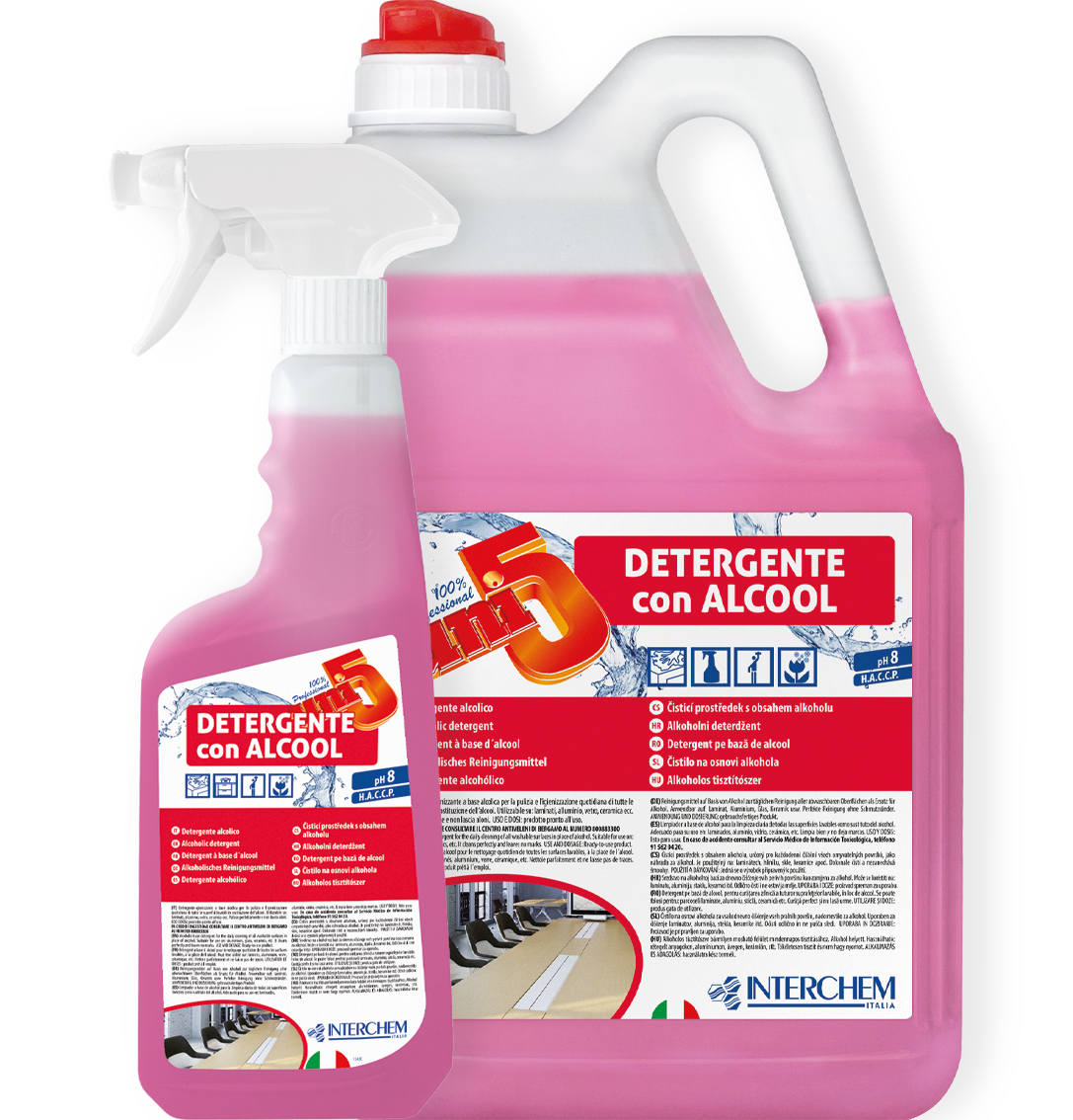 INTERCHEM UNI5 DETERGENTE CON ALCOOL